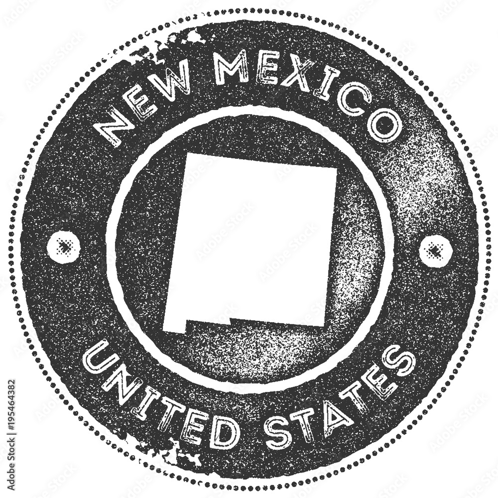 New Mexico map vintage stamp. Retro style handmade label, badge or ...