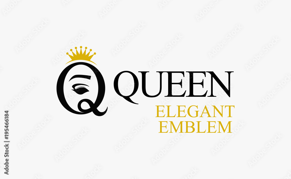 Queen - Sign that Symbolizes Beauty, Vector Emblem Stock Vector | Adobe ...