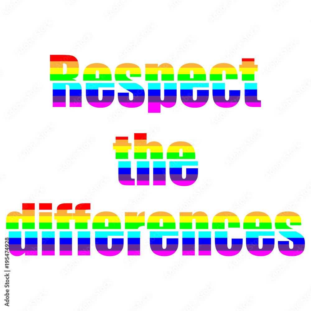 Saying respect the differences, vector Stock Vector | Adobe Stock