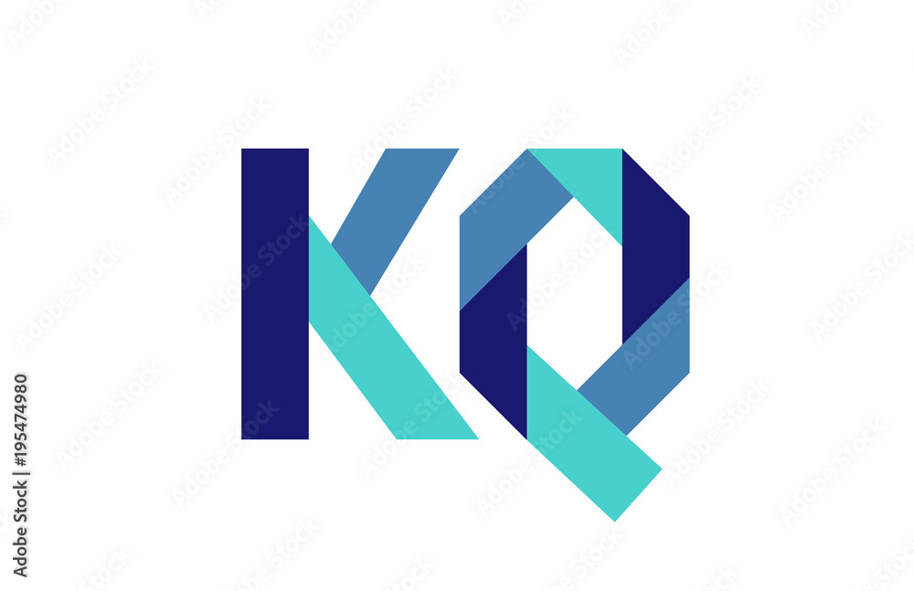 KQ Ribbon Letter Logo Stock Vector | Adobe Stock