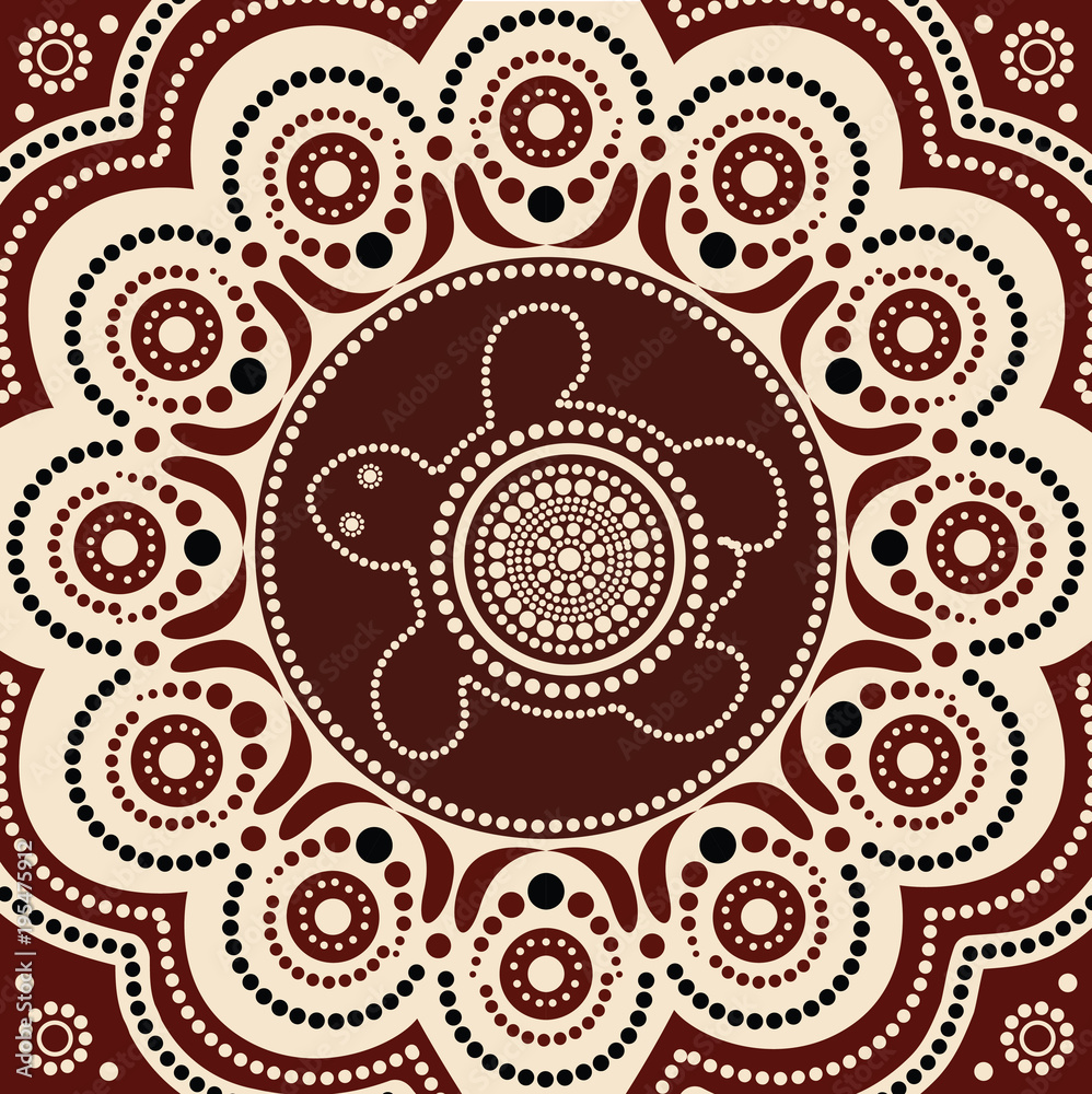 Aboriginal dot art background. Illustration based on aboriginal style ...