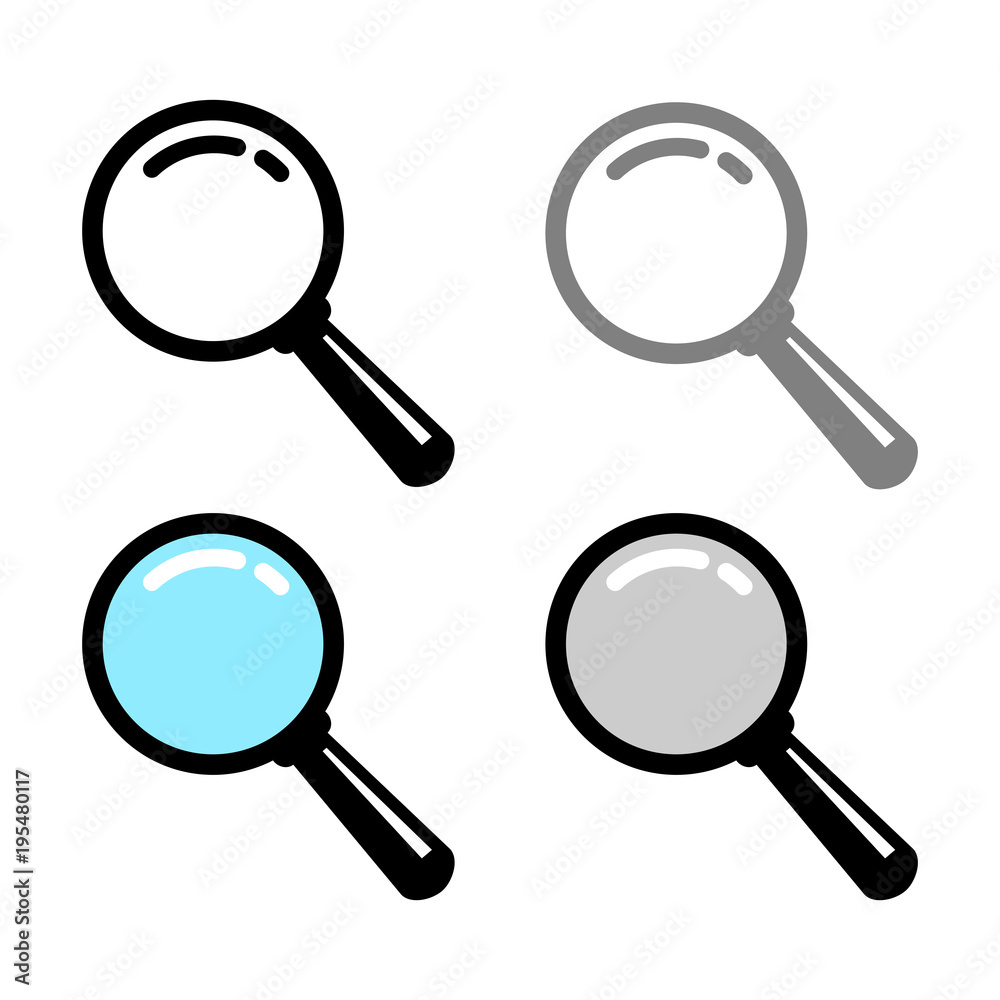 Magnifier vector icons on white background Stock 벡터 | Adobe Stock