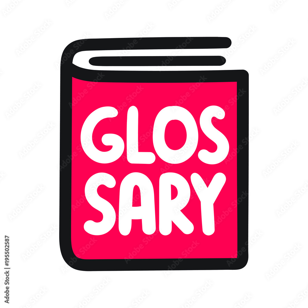 Glossary. Vector doodle icon illustration on white background. Stock ...