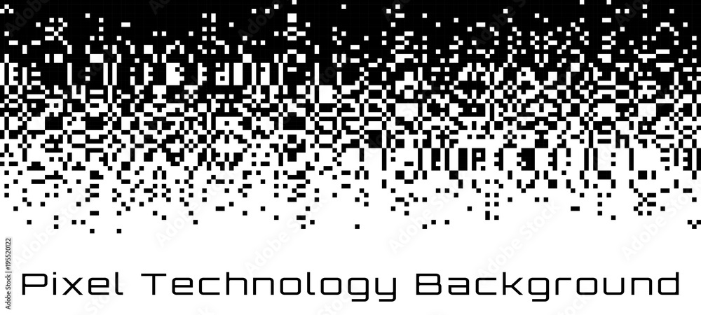 Pixel Abstract technology gradient bw horizontal background. Business ...