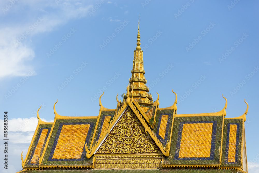Poster Tourism Khmer style roof architecture in Royal Palace, Phnom ...