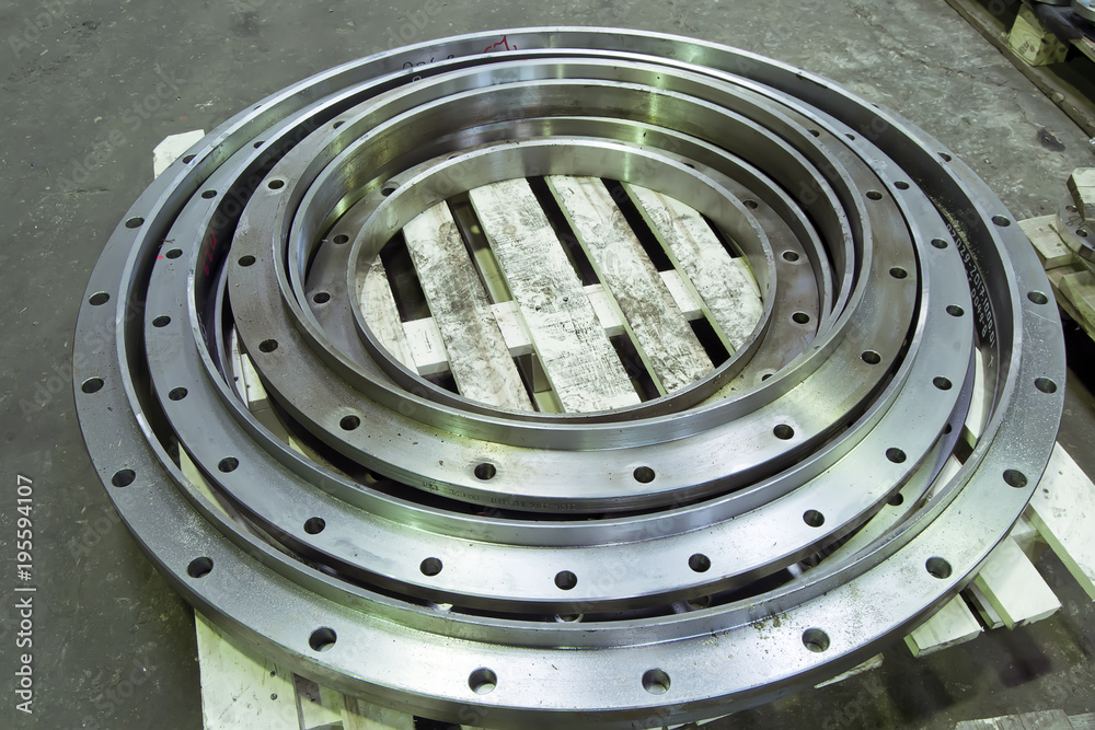 Hardware flanges, pipe flanges, flanges for heat exchangers Stock Photo ...