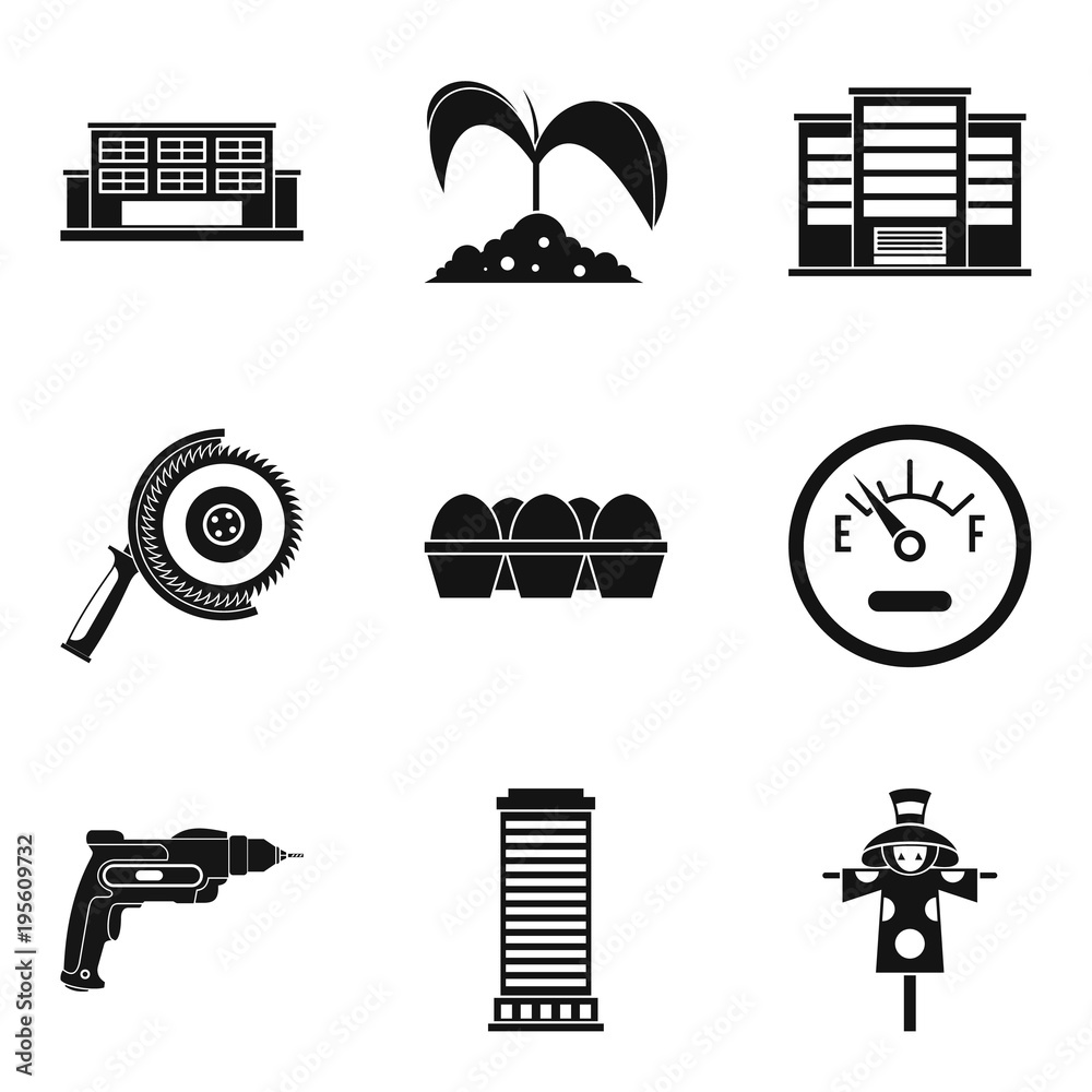 Segment icons set, simple style Stock Vector | Adobe Stock