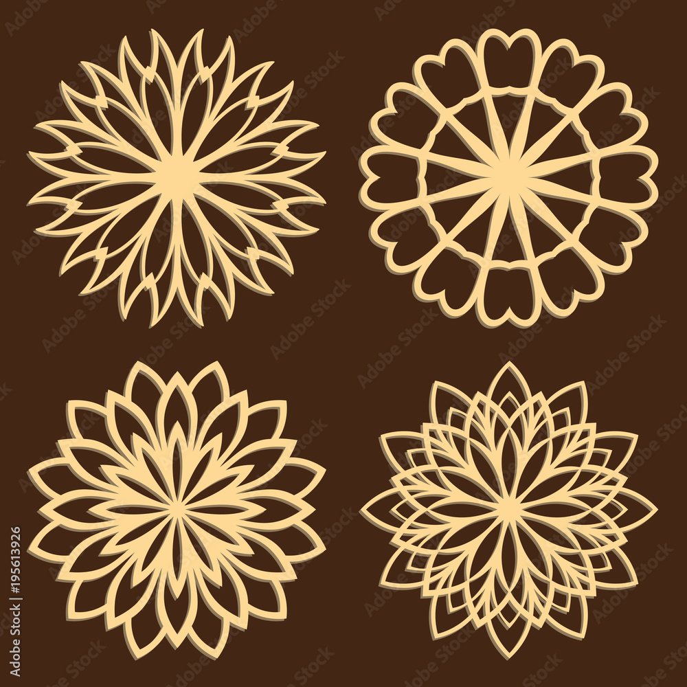 DIY laser cutting patterns. Jigsaw die cut ornaments. Islamic cutout ...