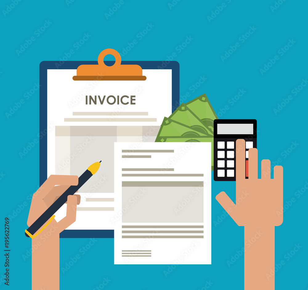 invoices and debts cartoons vector illustration graphic design Stock ...