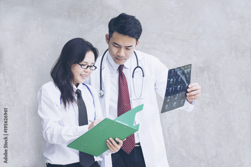 Health care Medical concept. Smart Doctors look at patient Chart ...