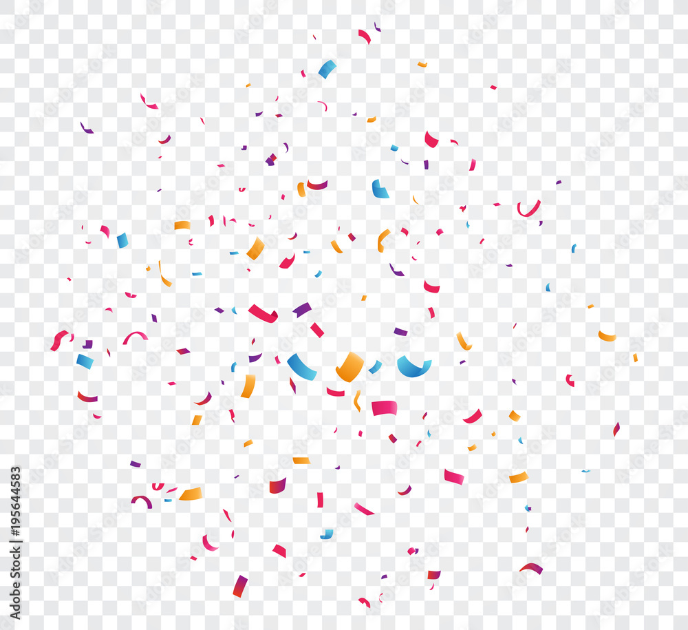Colorful confetti explosion, isolated on transparent background Stock ...