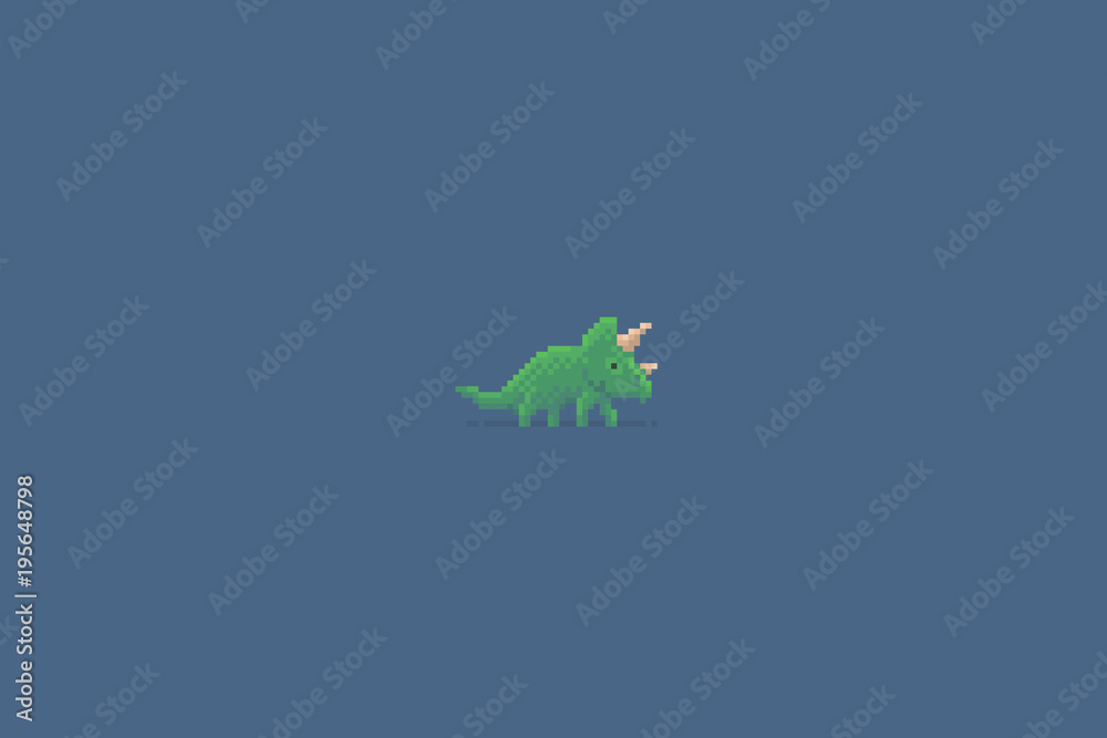 Pixel Art Triceratops Stock Vector | Adobe Stock