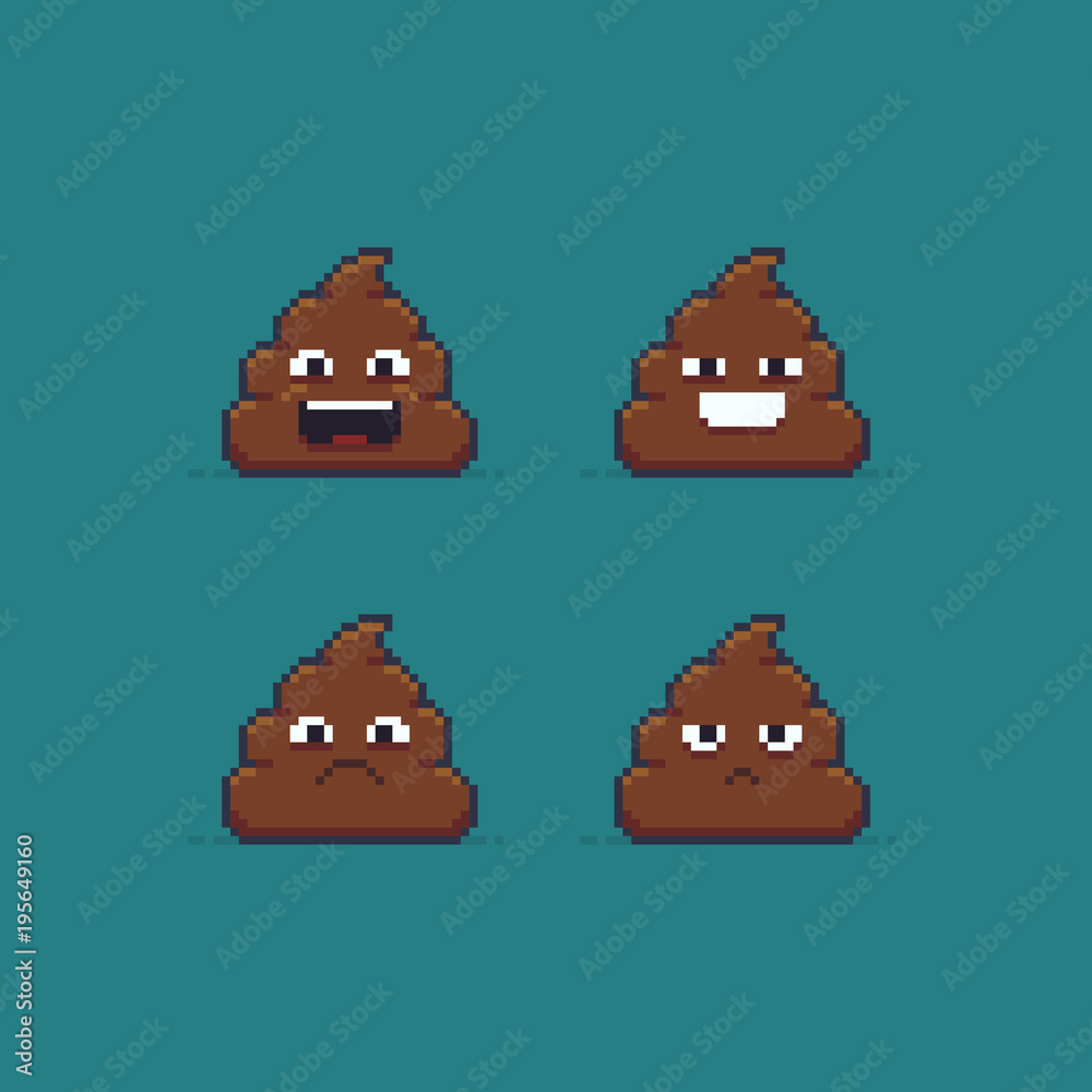 Pixel Art Poop Stock Vector | Adobe Stock