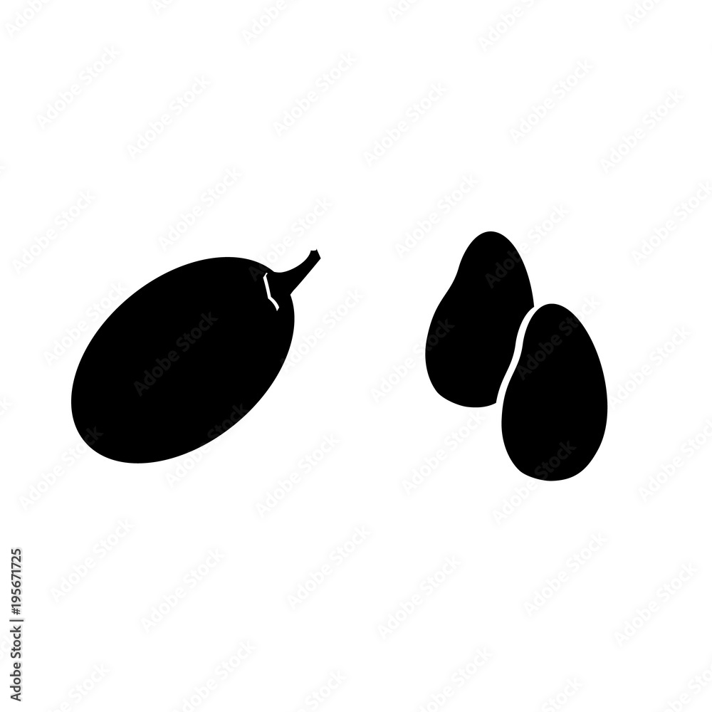 icon Fruits And Vegetables with citrus fruit, vitamins, mango, fruit ...
