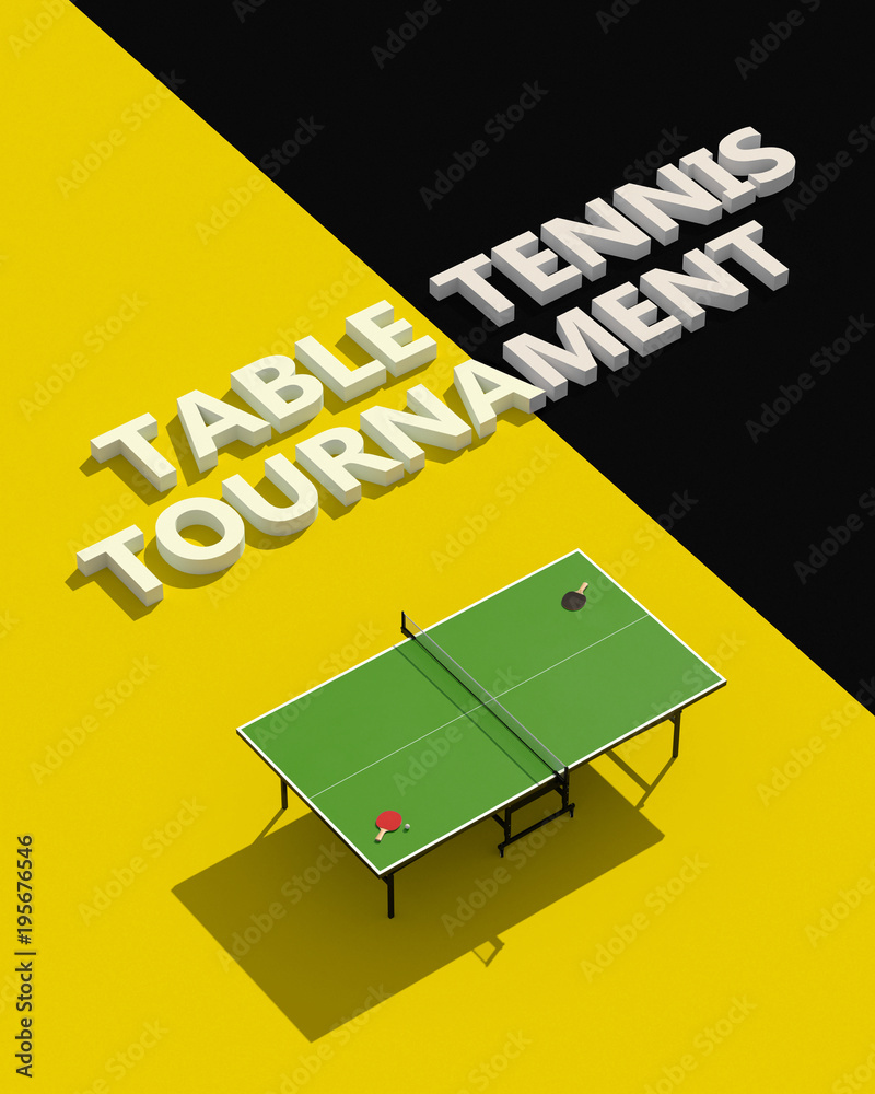 Table tennis tournament posters design. Table and rackets for ping-pong ...