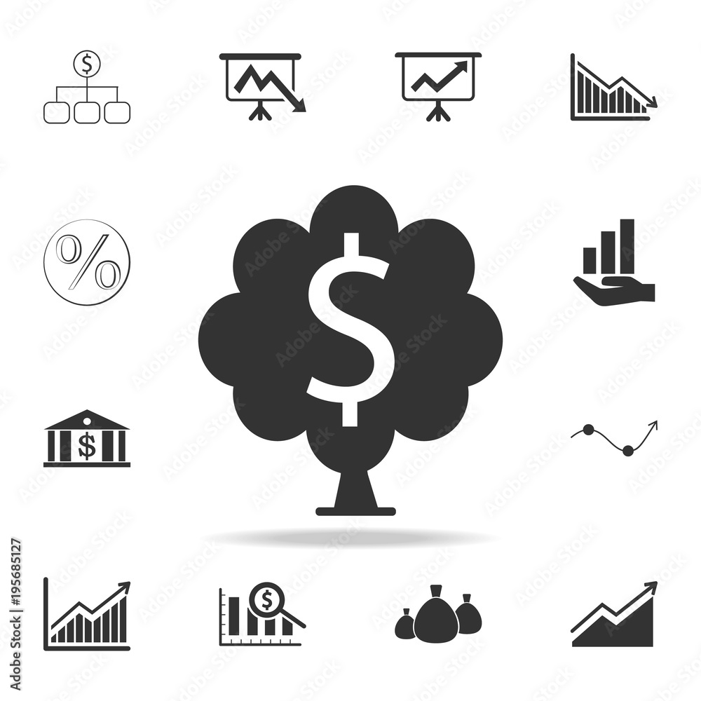 money tree icon. Detailed set of finance, banking and profit element ...