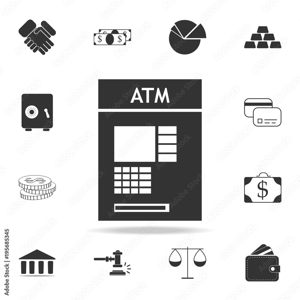 ATM icon. Detailed set of finance, banking and profit element icons ...
