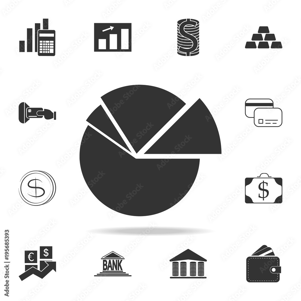 pie chart icon. Detailed set of finance, banking and profit element ...