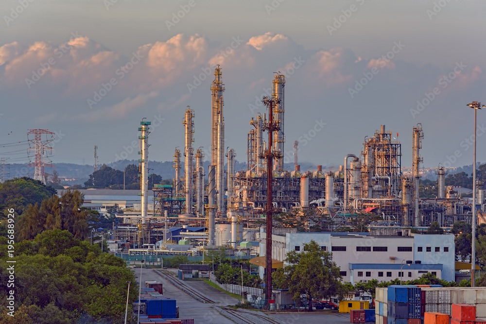 Oil refinery on Jurong Island. Singapore. ภาพถ่ายสต็อก | Adobe Stock