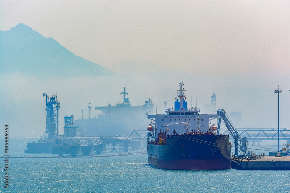 Crude oil tanker under cargo operations Stock Photo | Adobe Stock