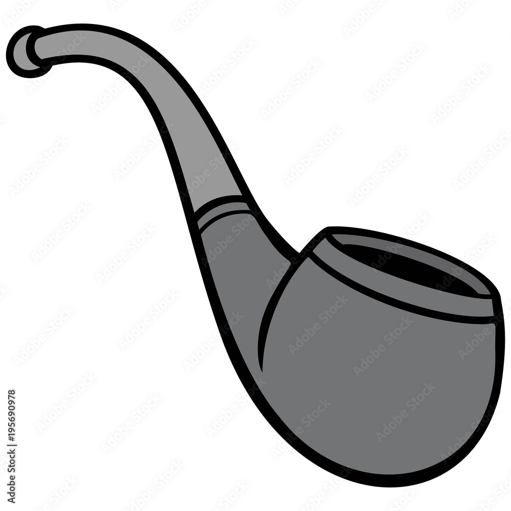 Smoking Pipe Illustration - A vector cartoon illustration of a classic ...