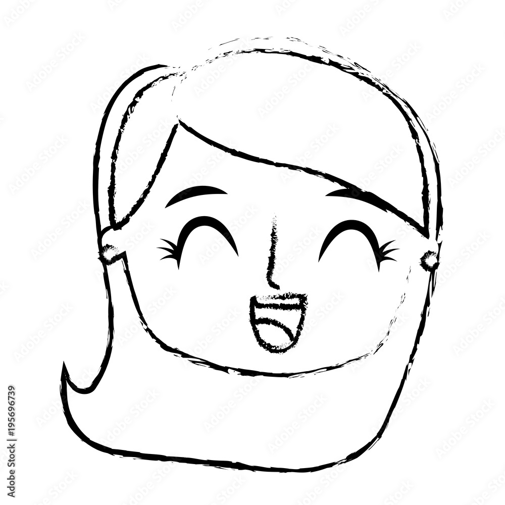 Sketch Of A Girl Smiling