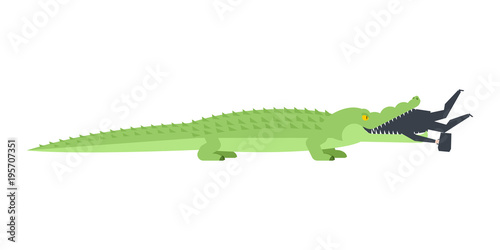 Crocodile eaten businessman. Alligator open mouth and Boss. office life ...