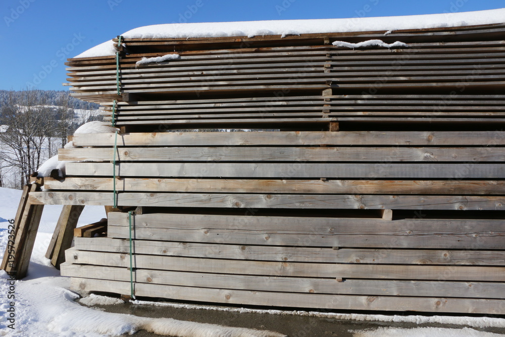 stored timber, gelagertes Bauholz Stock Photo | Adobe Stock