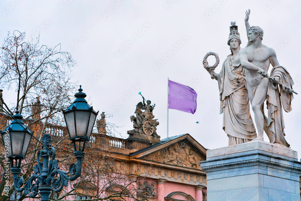 Statues at German Historical museum on Museum Island in Berlin Stock ...