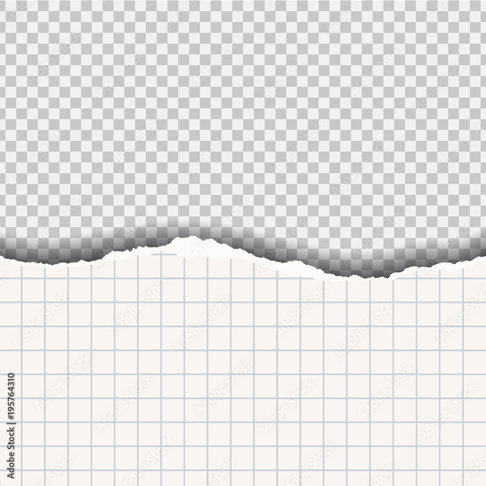 Torn square paper with shadow, on a transparent background Stock Vector ...