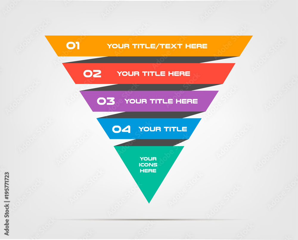 Pyramids infographic concept. Vector template with 5 options, parts ...