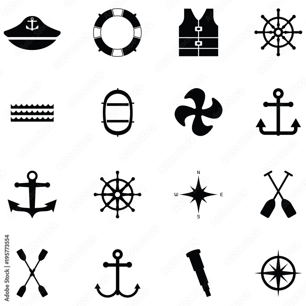 harbor icon set Stock Vector | Adobe Stock
