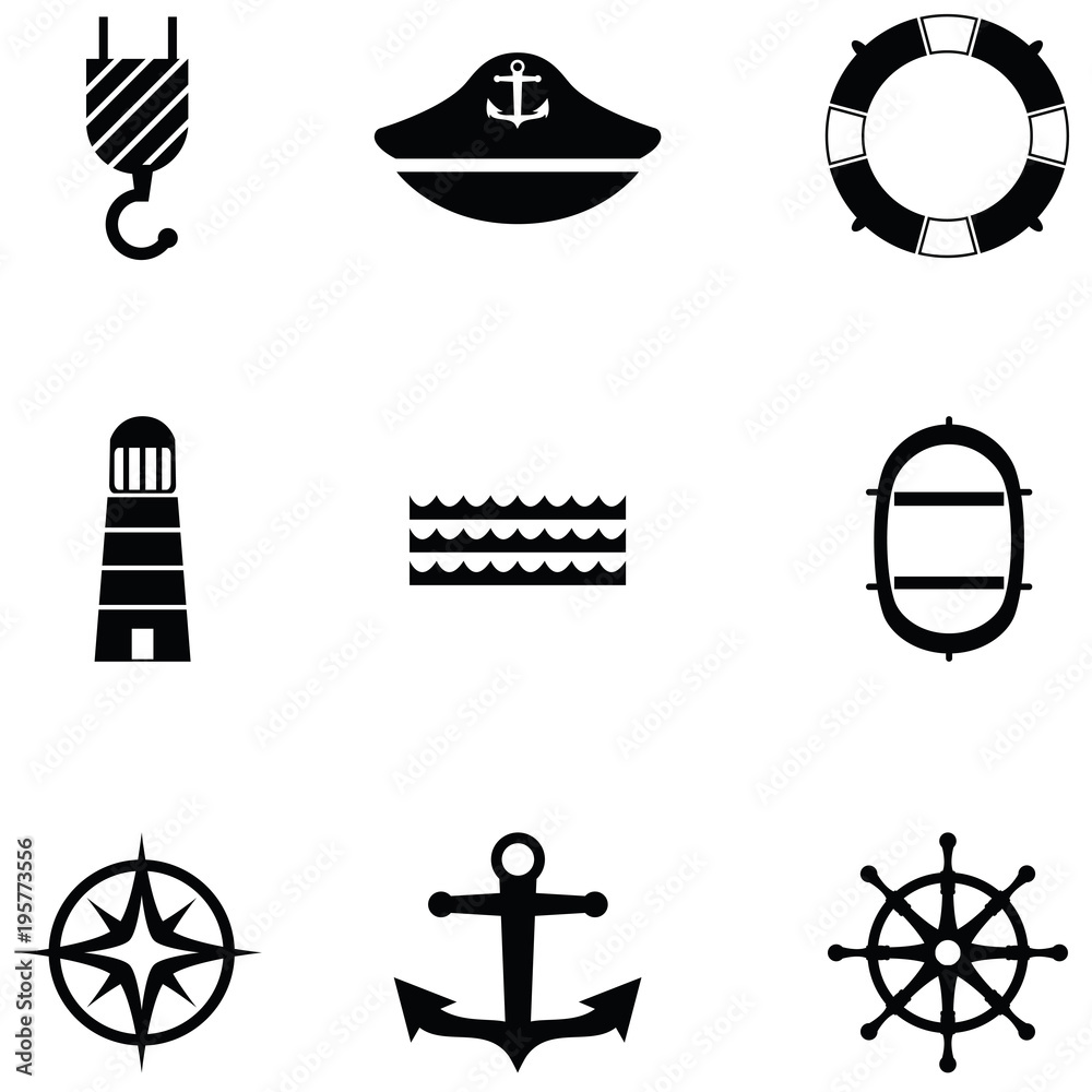 harbor icon set Stock Vector | Adobe Stock