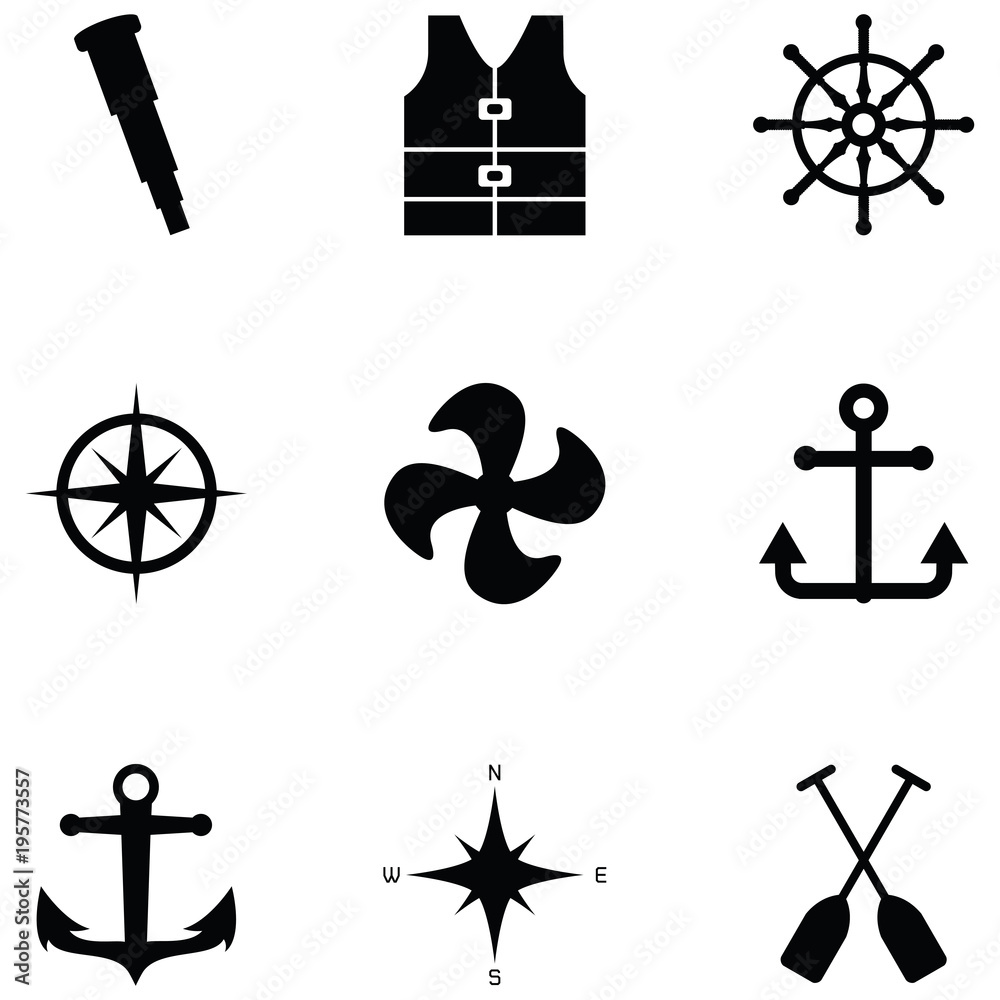 harbor icon set Stock Vector | Adobe Stock