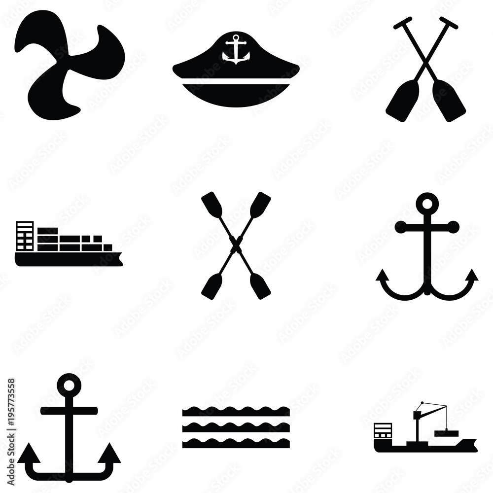 harbor icon set Stock Vector | Adobe Stock