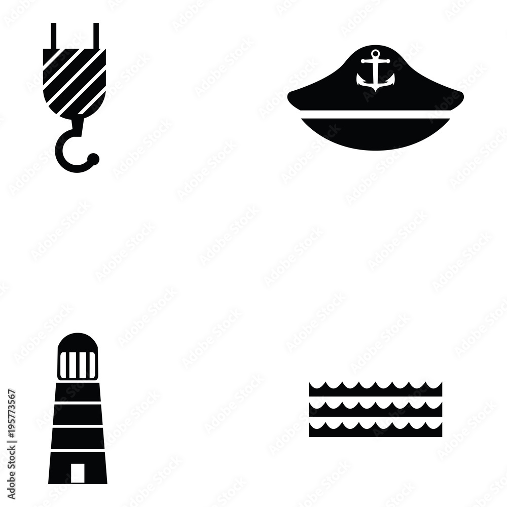 harbor icon set Stock Vector | Adobe Stock