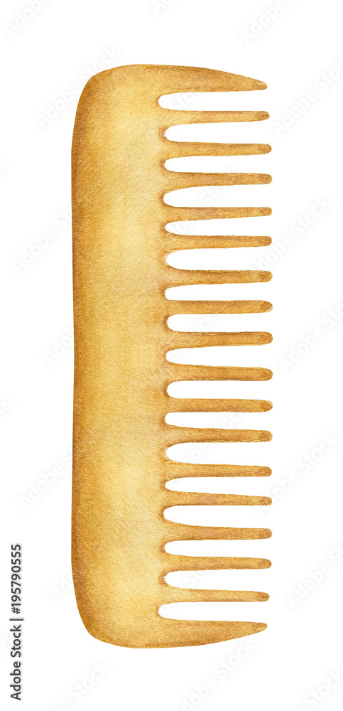 Wide tooth wooden comb for hairbrushing and haircare, personal ...