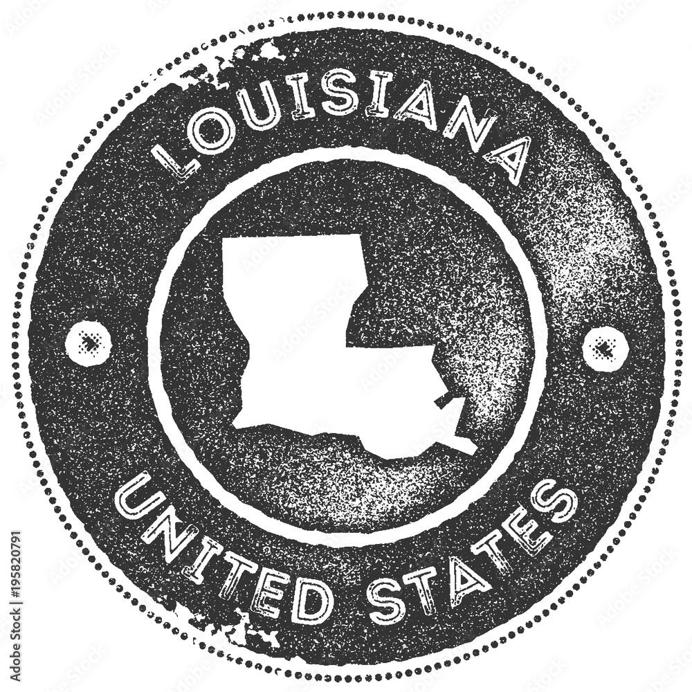 Louisiana map vintage stamp. Retro style handmade label, badge or ...