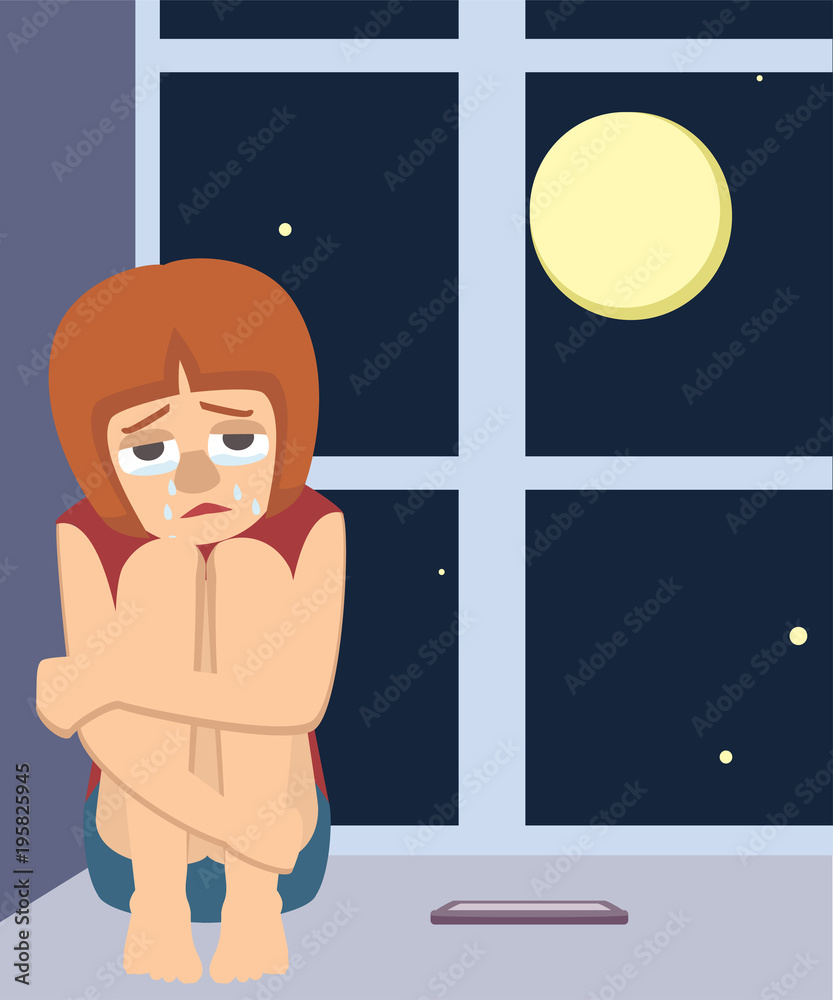 Someone Crying Alone Cartoon