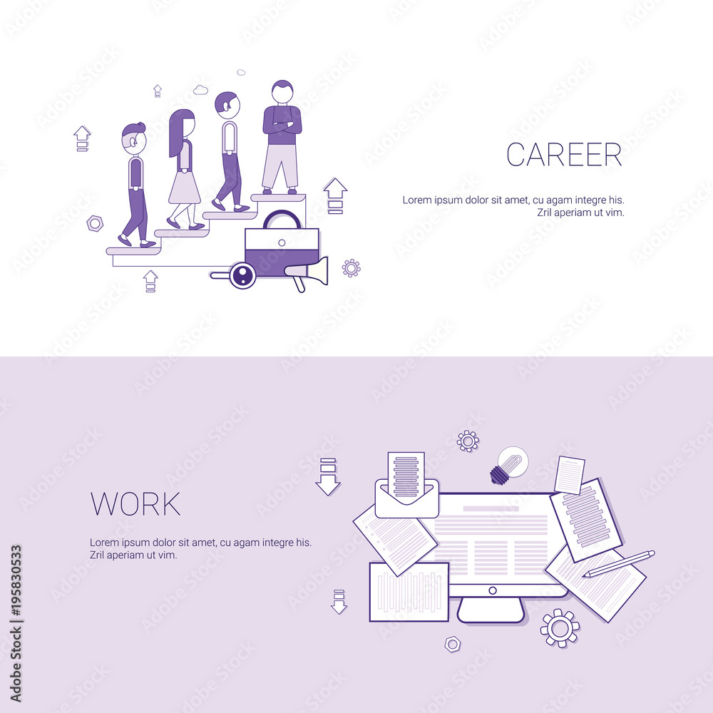 Career And Work Business Occupation Concept Template Web Banner With ...