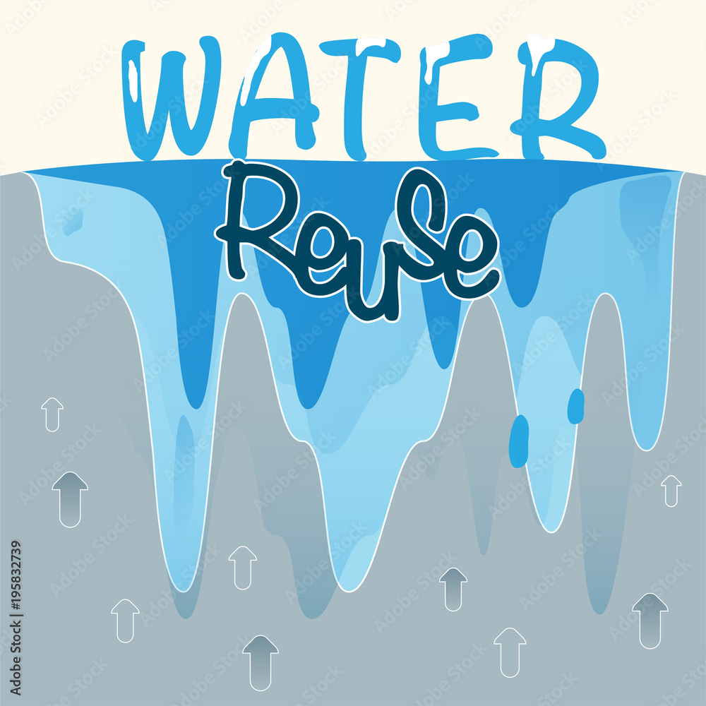 Overflowing water and group of arrows in the reverse direction with ...