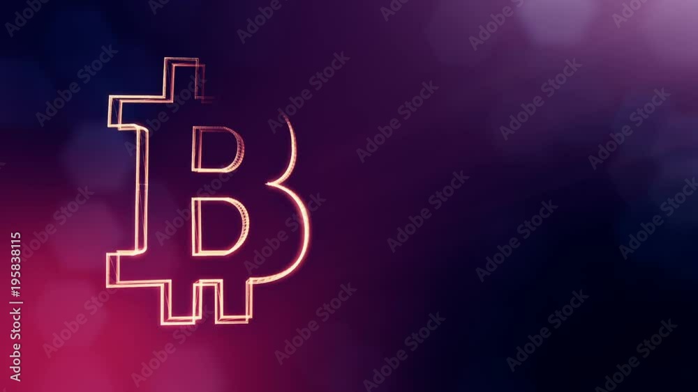 bitcoin icon. Financial background made of glow particles as vitrtual ...