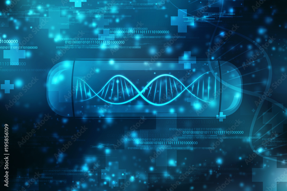 2d render of dna structure, abstract background Stock Illustration ...