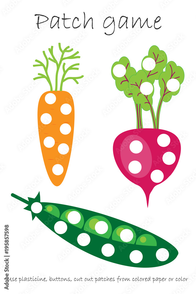 Education Patch game vegetable for children to develop motor skills ...