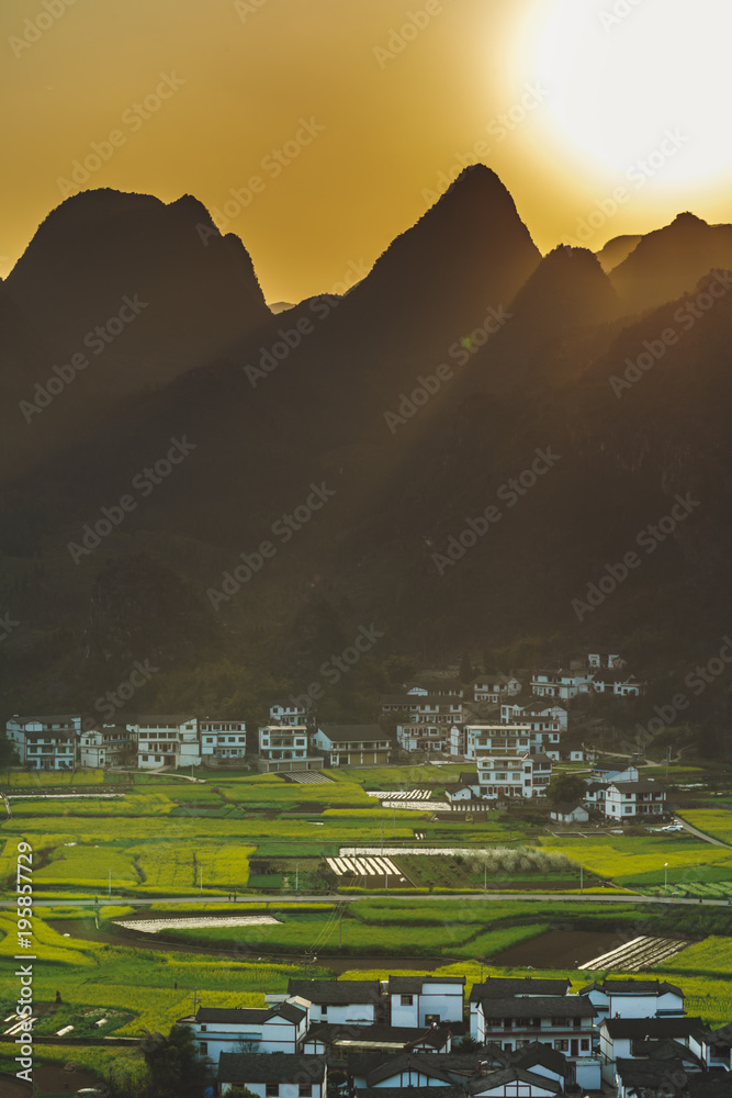 Sunset with Evening light and Sky at Wanfenglin Viewpoint, Forest of ...