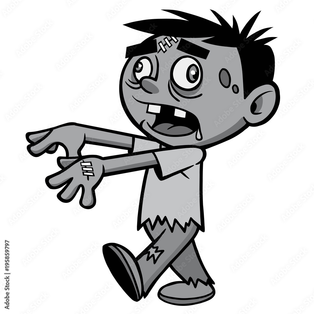 Zombie Boy Illustration - A vector cartoon illustration of a Halloween ...