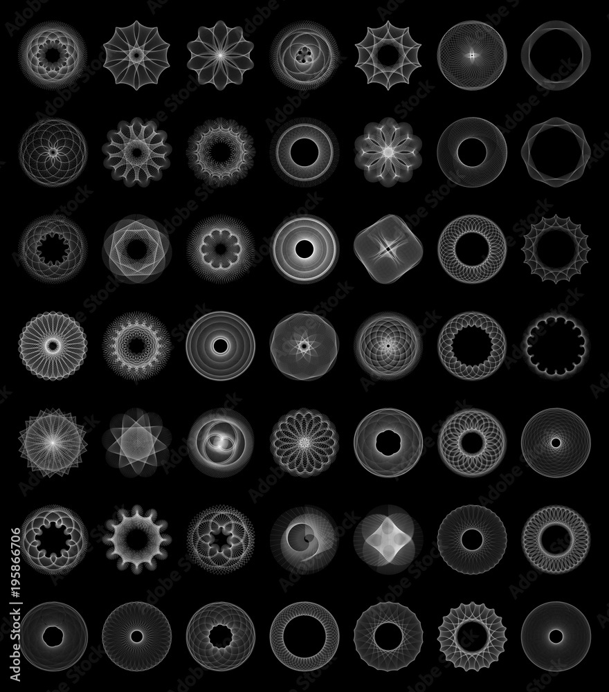 Vector Turning Rosettes Pattern - Graphic Spirograph Epicycloid and ...