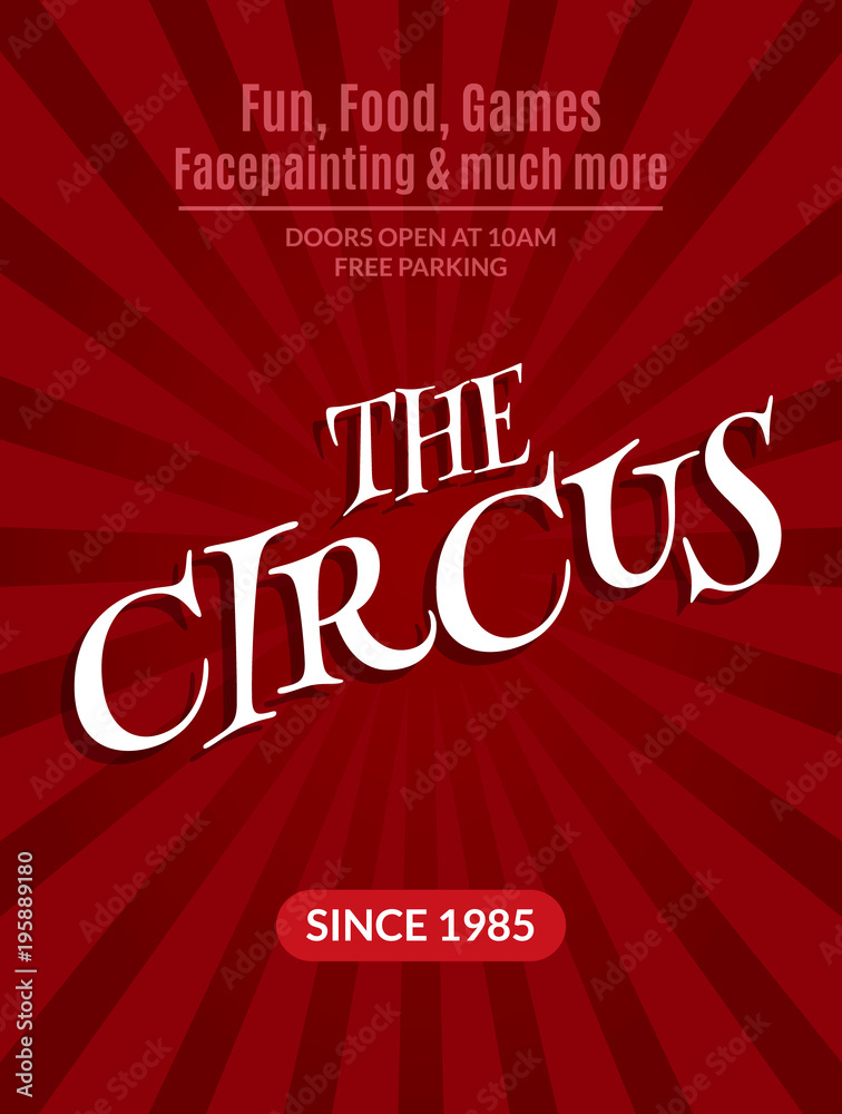 Classic circus poster design template. Circus background design event ...
