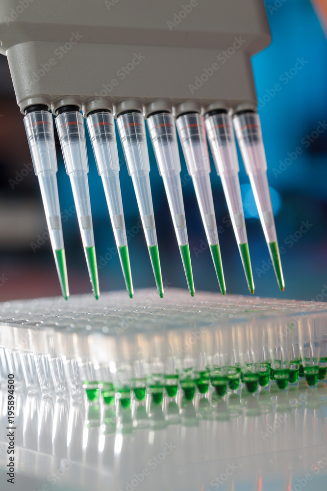 electrophoresis device in a genetics lab to decrypt the genetic code ...