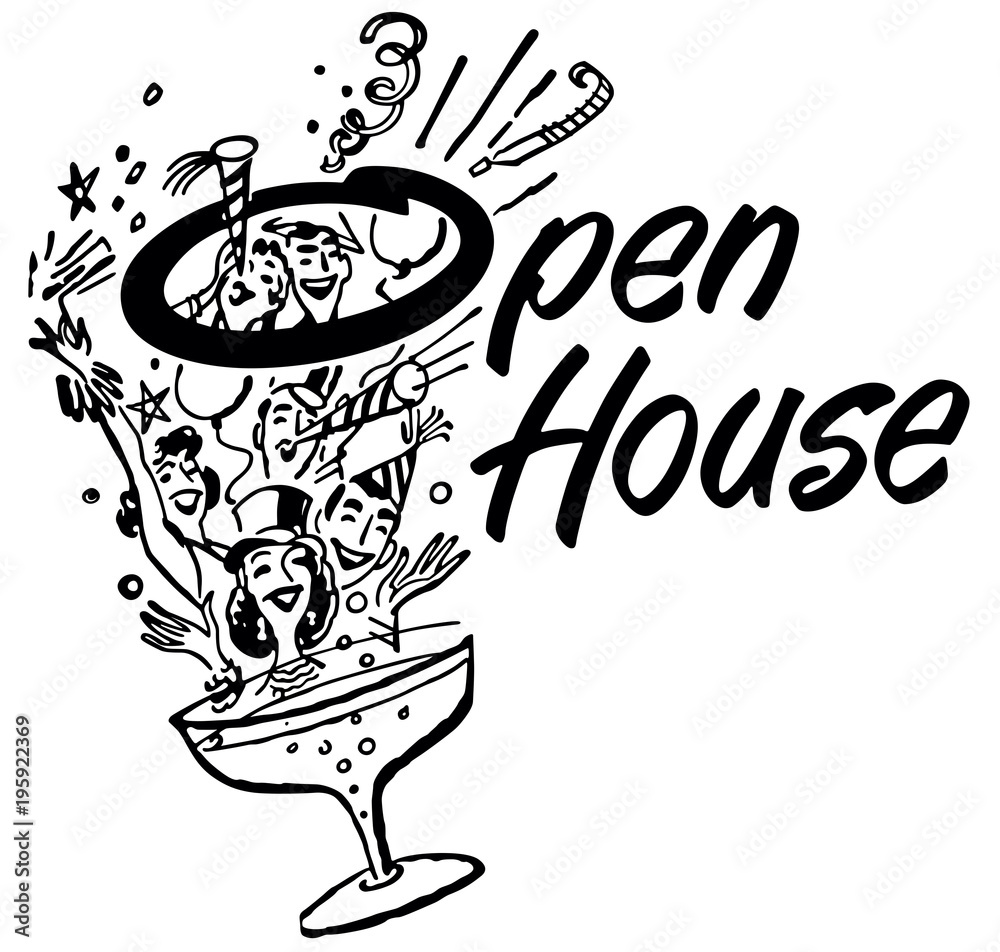 Open House Party Banner Stock-Vektorgrafik | Adobe Stock